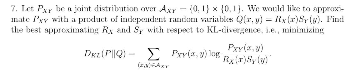 Solved = 7. Let Pxy be a joint distribution over Axy = {0, | Chegg.com