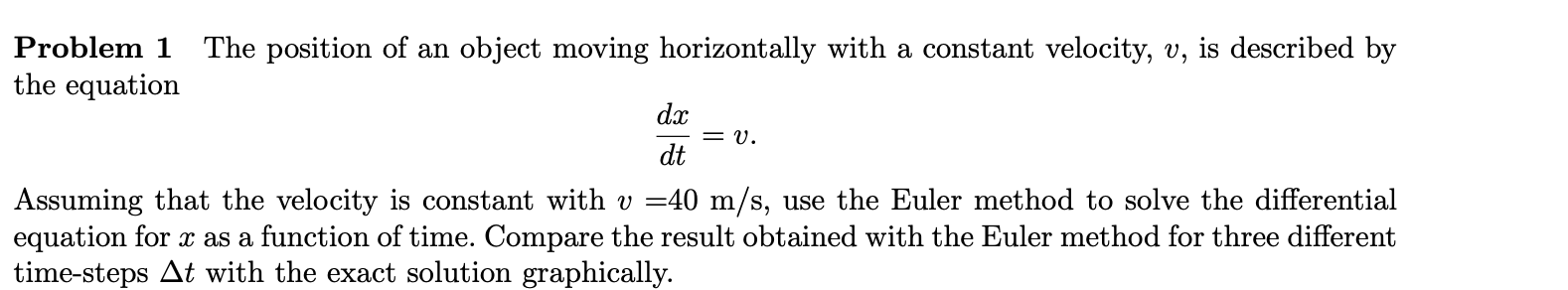 Solved Problem 1 the equation The position of an object | Chegg.com