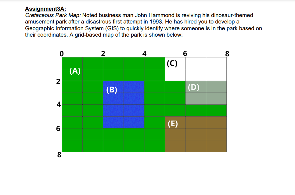 Solved Assignment3A: Cretaceous Park Map: Noted business man | Chegg.com