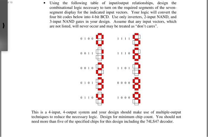 Solved Using the following table of input/output | Chegg.com
