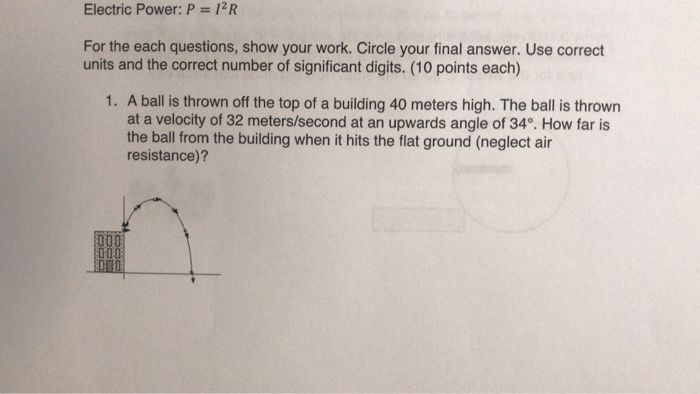 Solved Electric Power: P I2R For the each questions, show | Chegg.com