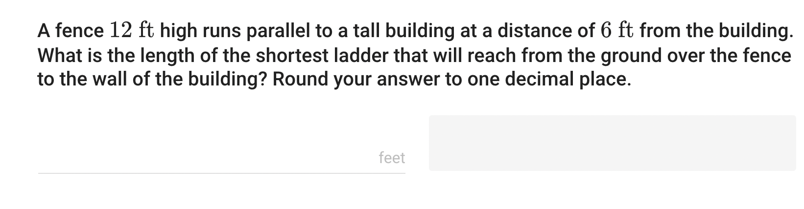 Solved A fence 12ft high runs parallel to a tall building at | Chegg.com