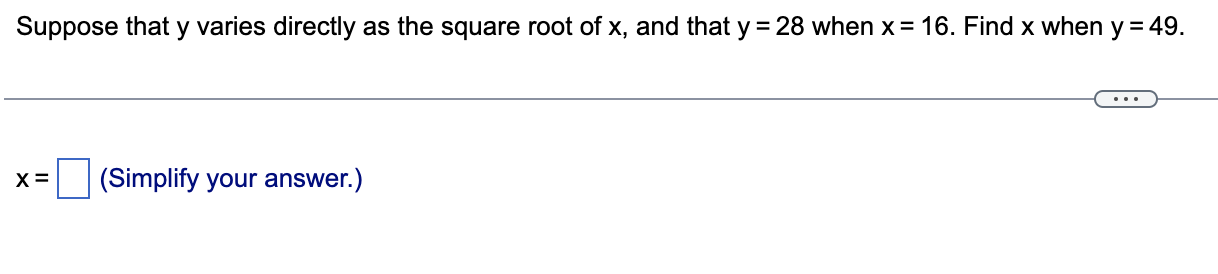Solved Suppose that y varies directly as the square root of | Chegg.com