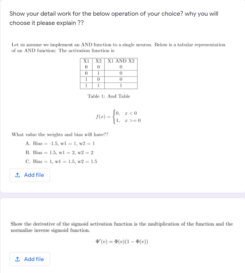 Solved Show your detail work for the below operation of your | Chegg.com