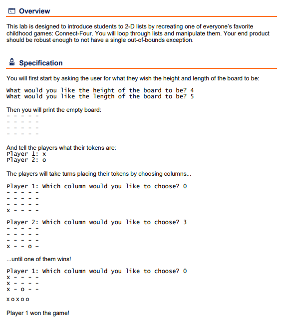 Solved This lab is designed to introduce students to 2-D | Chegg.com