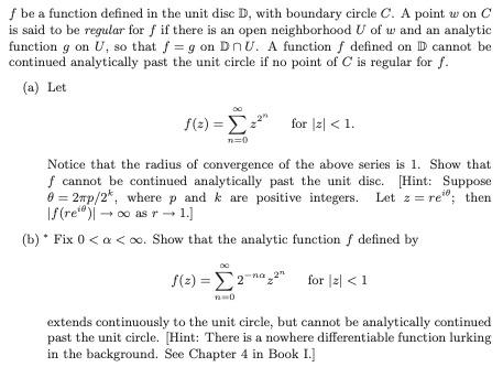 Solved 1. Here are some examples of analytic functions on | Chegg.com