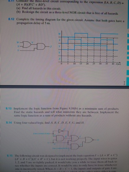 Solved 8.11 Consider the three level circuit corresponding | Chegg.com