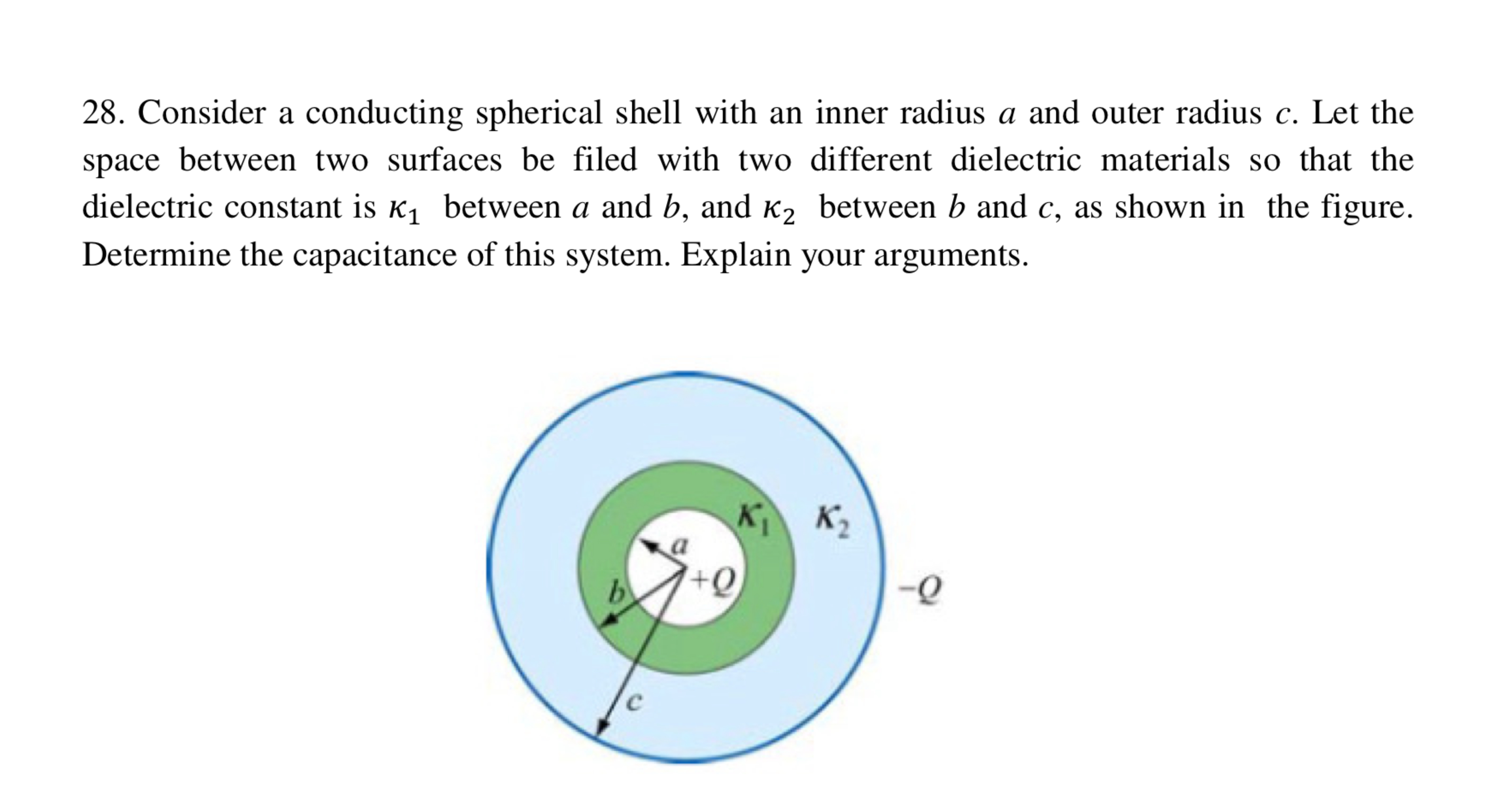 Solved Consider a conducting spherical shell with an inner | Chegg.com