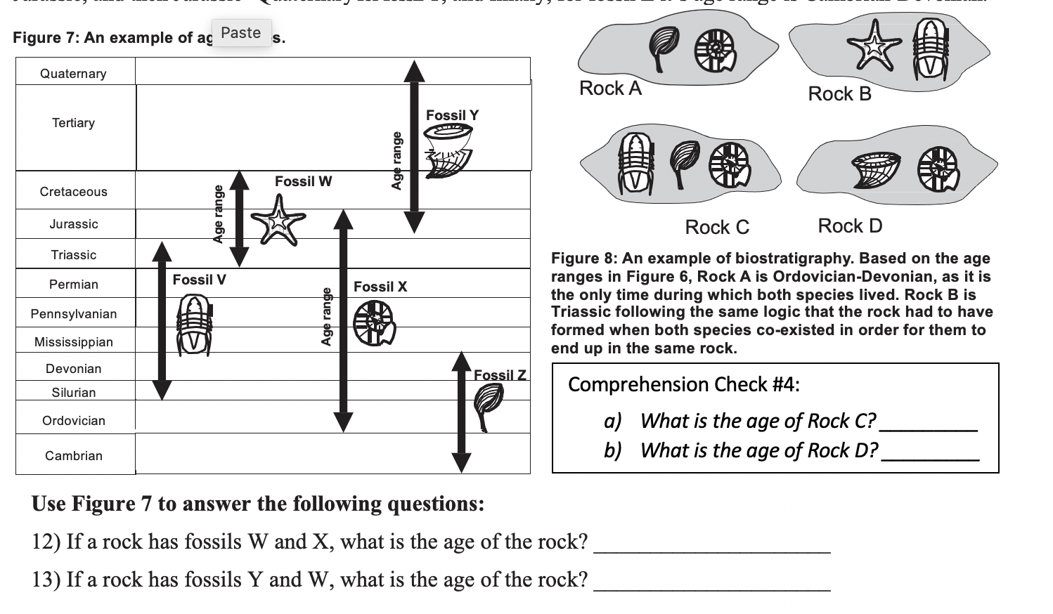 Solved Paste Figure 7: An example of ag S. * Quaternary Rock | Chegg.com