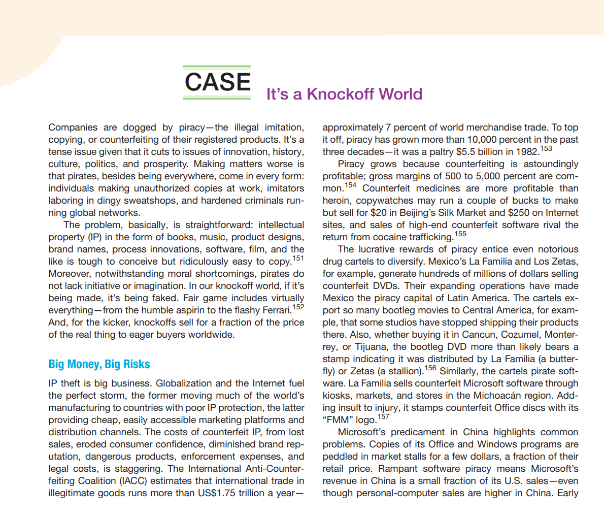 Solved CASE It's a Knockoff World Companies are dogged by | Chegg.com