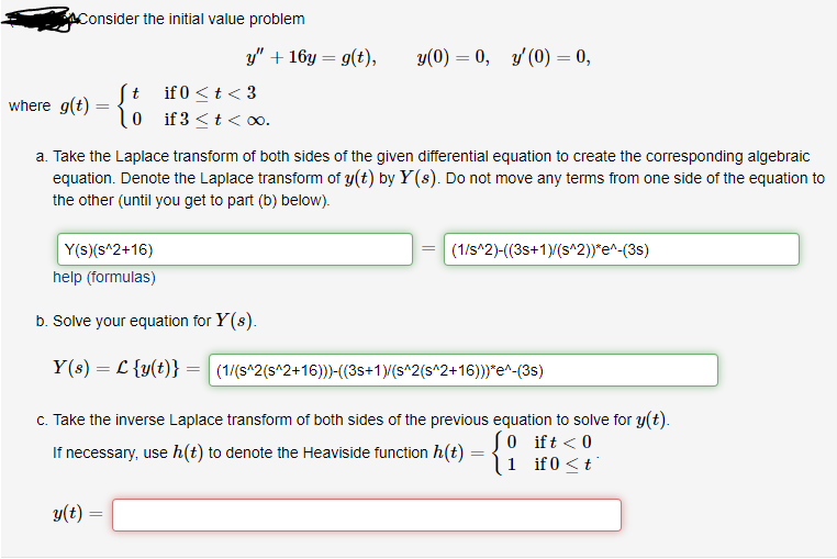 Solved ZA Consider the initial value problem y" + 16y = | Chegg.com