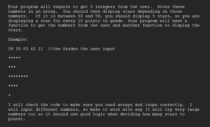 Solved Your program will require to get 5 integers from the | Chegg.com
