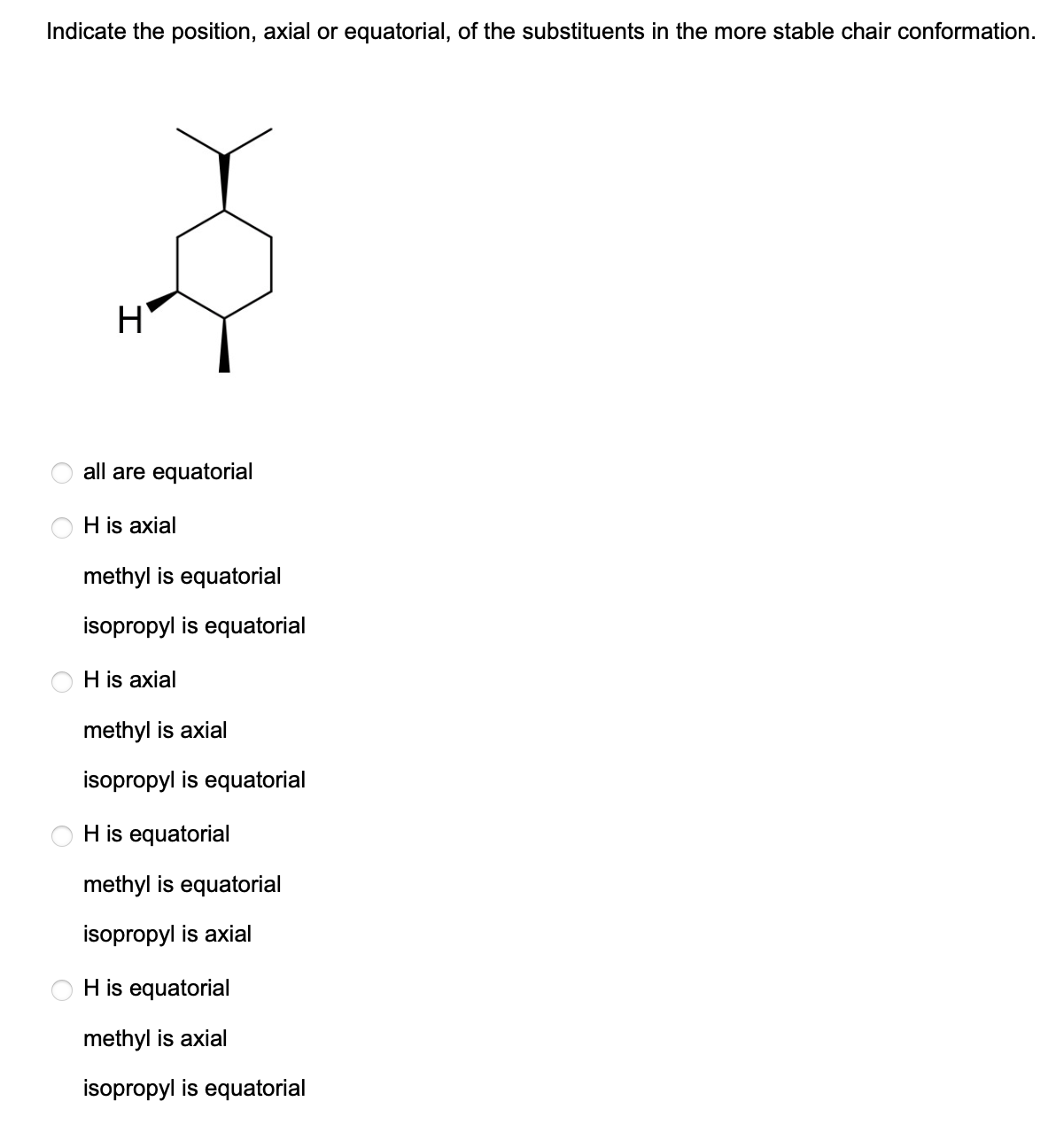 Solved Indicate the position, axial or equatorial, of the | Chegg.com