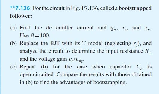 Solved **7.136 For the circuit in Fig. P7.136, called a | Chegg.com