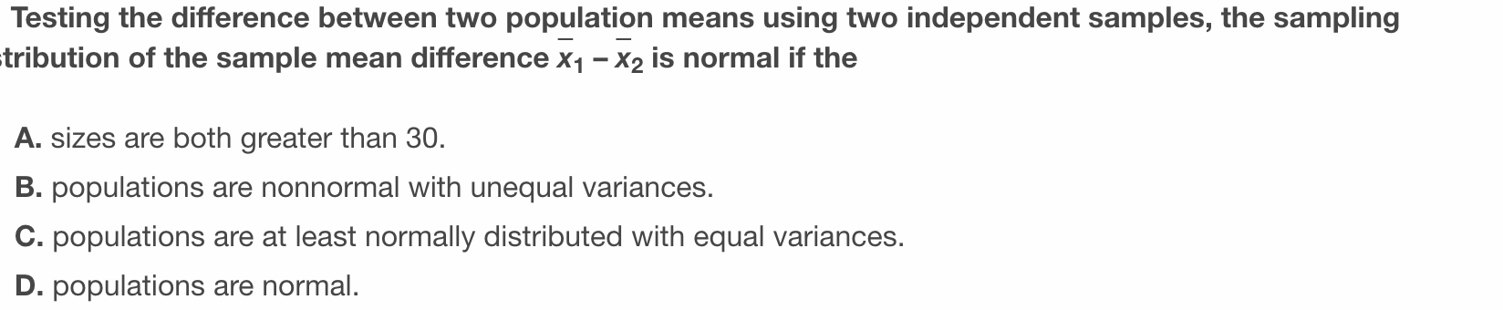 Solved Testing The Difference Between Two Population Means 0112