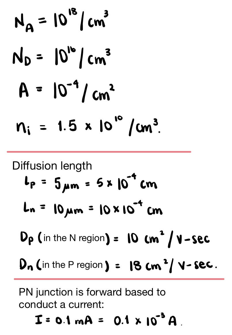 Solved Consider a PN junction based on the following | Chegg.com