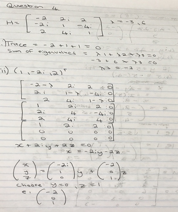 Solved 4 0 -1+i The hermitian matrix H03 0 has distinct | Chegg.com