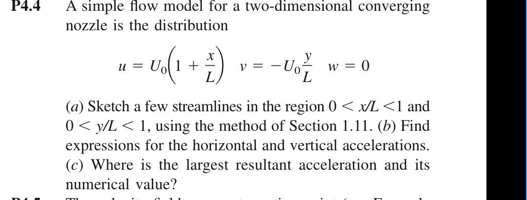 Solved A simple flow model for a two-dimensional converging | Chegg.com