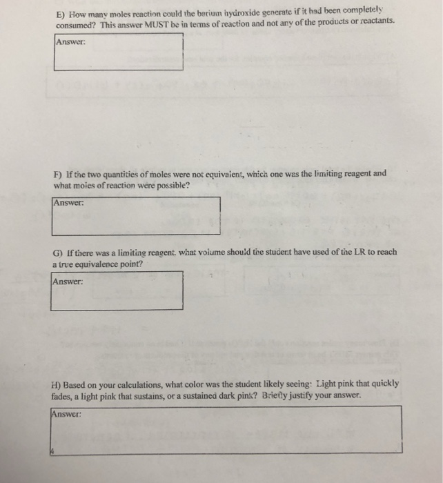 Solved 2. Solid barium hydroxide (2.543 g) was usod to make | Chegg.com