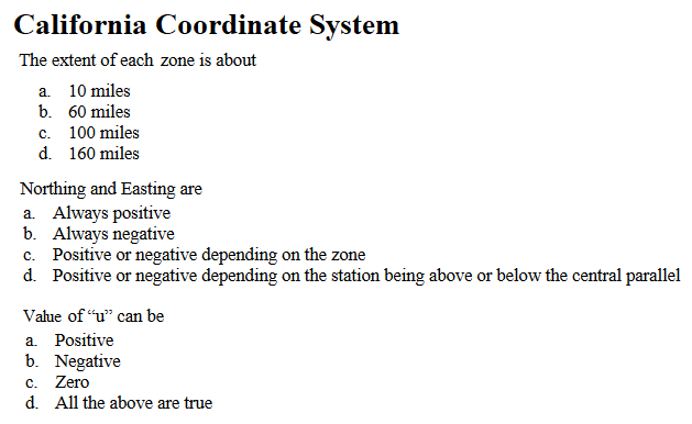Solved California Coordinate System The extent of each zone | Chegg.com