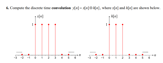 Solved 6. Compute the discrete time convolution | Chegg.com