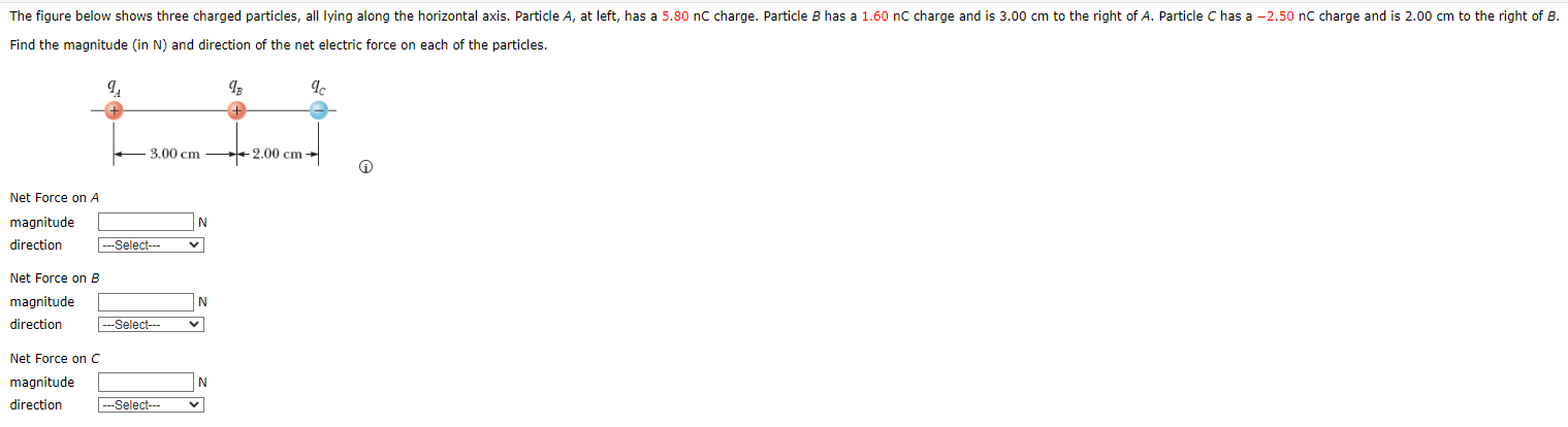 Solved The figure below shows three charged particles, all | Chegg.com