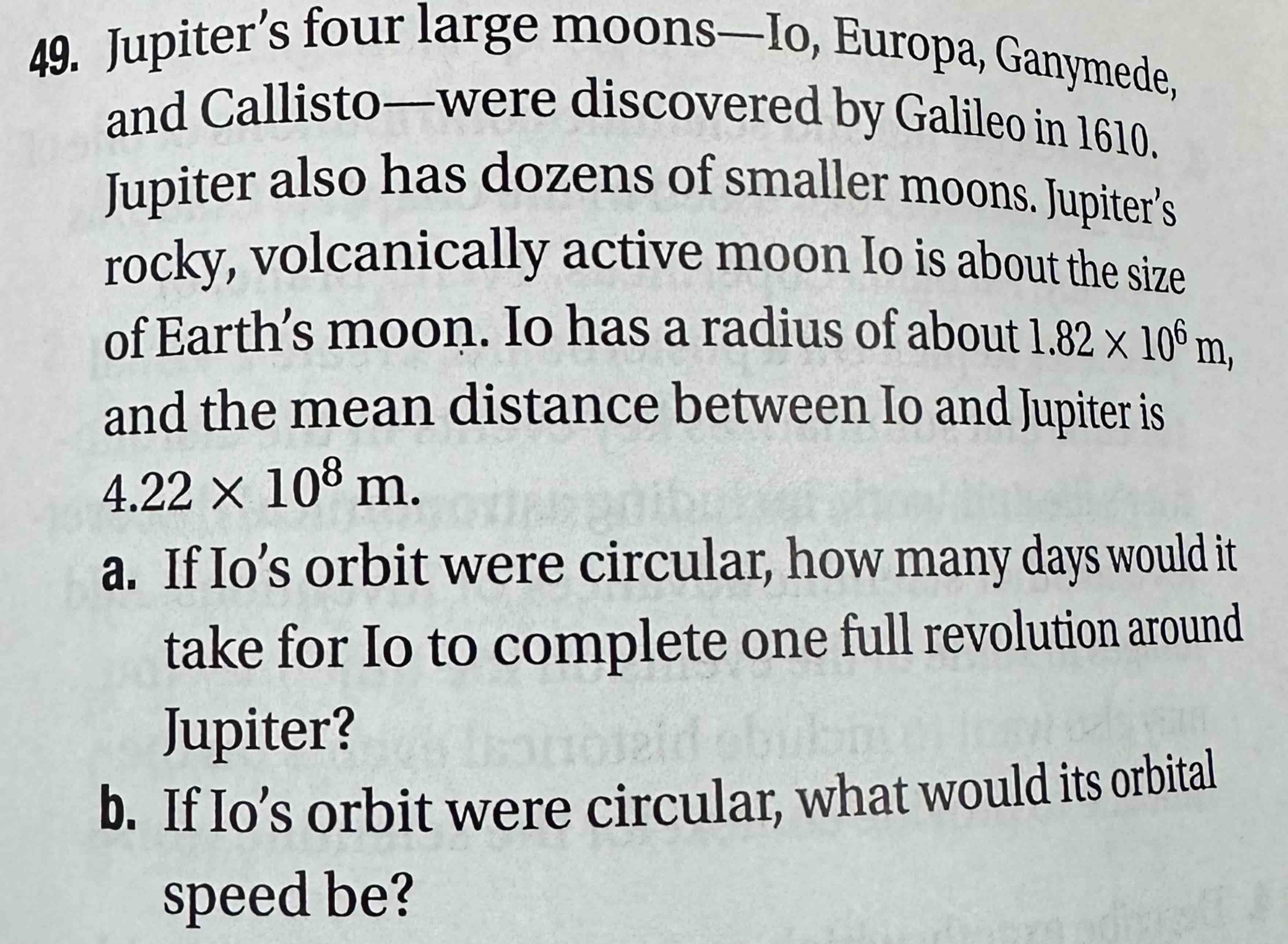 Solved Jupiter's four large moons-Io, Europa, | Chegg.com
