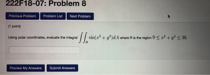 Solved 222f18 07 Problem 8 Previous Problemproblem Listnext