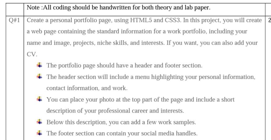 Solved Note:All coding should be handwritten for both theory | Chegg.com