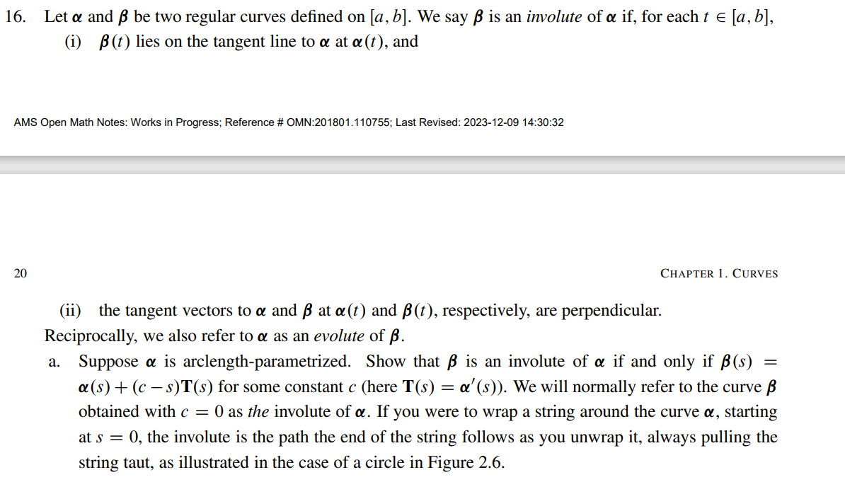 Solved Let \\\\alpha and \\\\beta be two regular curves | Chegg.com