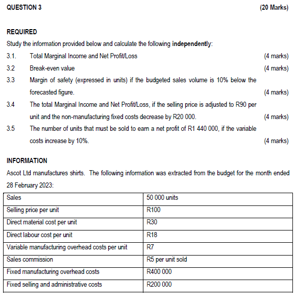 [Solved]: REQUIRED Study the information provided below an