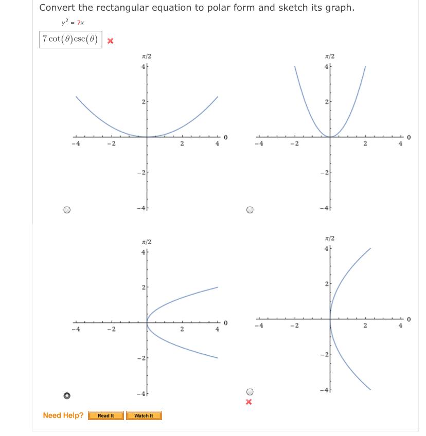 Solved Convert the rectangular equation to polar form and | Chegg.com