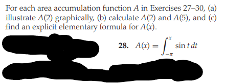Solved For each area accumulation function A in Exercises | Chegg.com