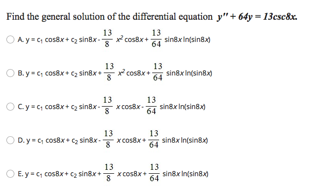 Solved Find the general solution of the differential | Chegg.com