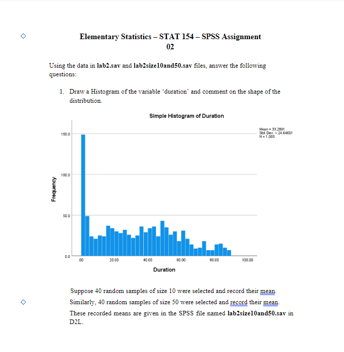 Solved Using the data in lab2.sav and lab2sizel0and50.sav | Chegg.com