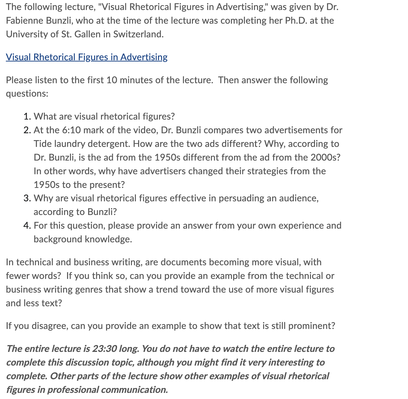 Solved The following lecture, "Visual Rhetorical Figures in | Chegg.com