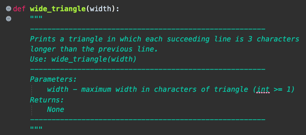 Solved Complete the function wide_triangle in the | Chegg.com