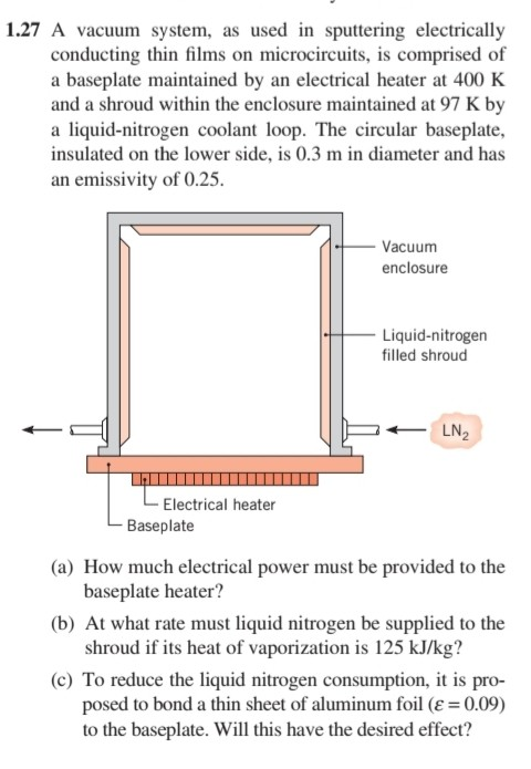 Solved 1.27 A vacuum sy stem, as used in sputtering | Chegg.com