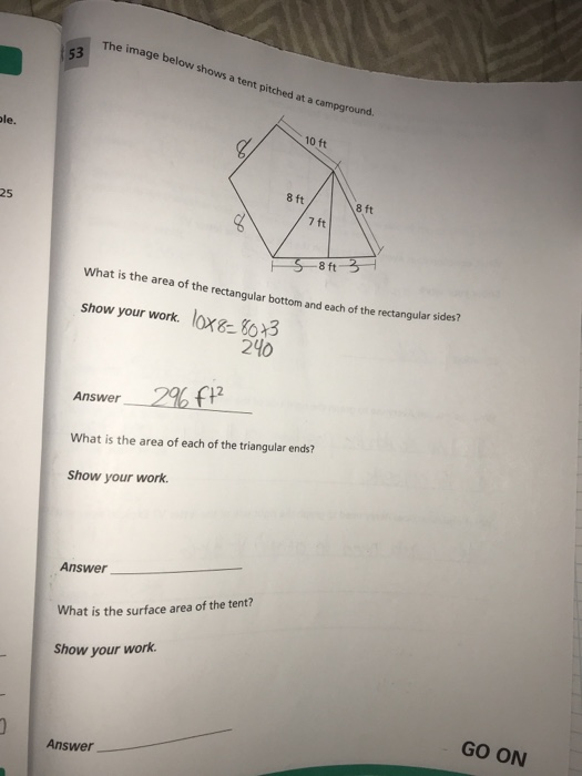 Solved The image below shows a tent pitched at a campground | Chegg.com