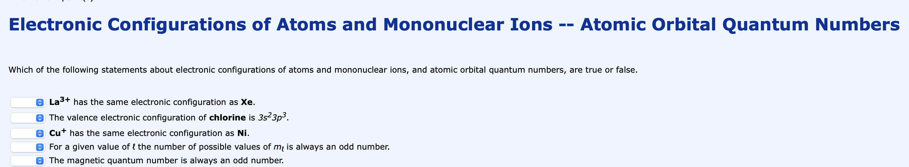 Solved Electronic Configurations of Atoms and Mononuclear | Chegg.com