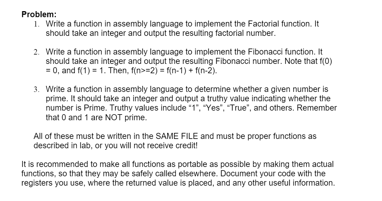 Solved Using AT&T x64/GNU Assembly syntax Only. All three | Chegg.com