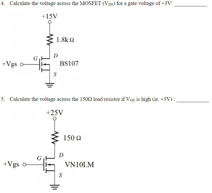 Solved Device VN2406L | VGS(th),V| VGS(ON),Vİ 1.5 I DION) | Chegg.com