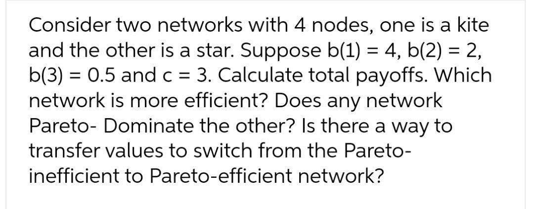 Solved = = = Consider two networks with 4 nodes, one is a | Chegg.com