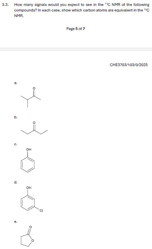 Solved 3.3. ﻿How many signals would you expect to see in the | Chegg.com