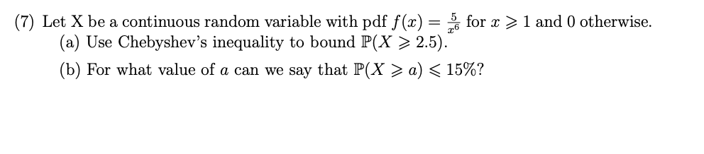 Solved (7) Let X be a continuous random variable with | Chegg.com