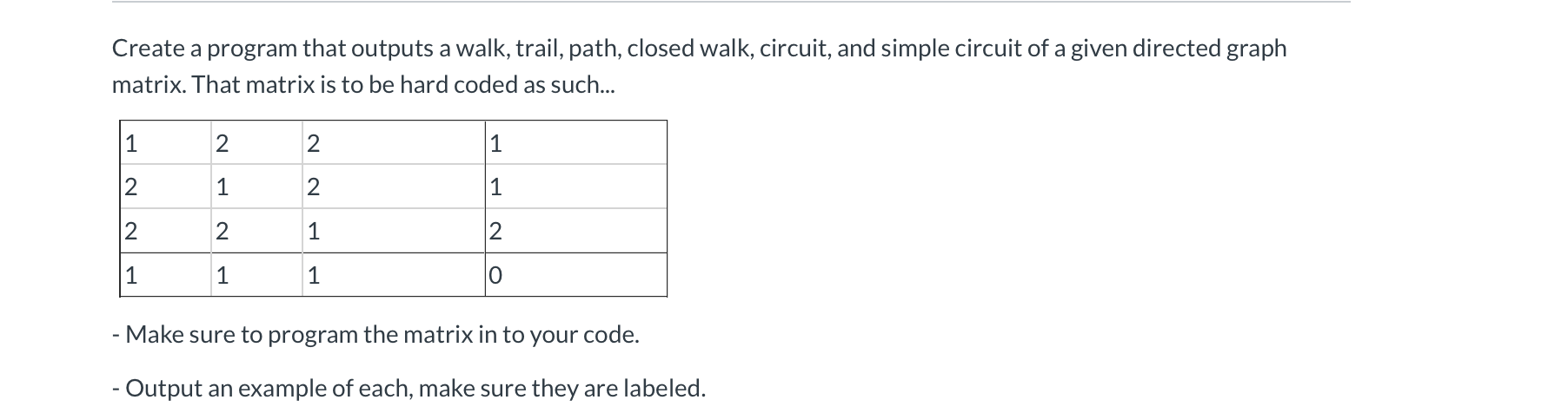 Create A Program That Outputs A Walk Trail Path