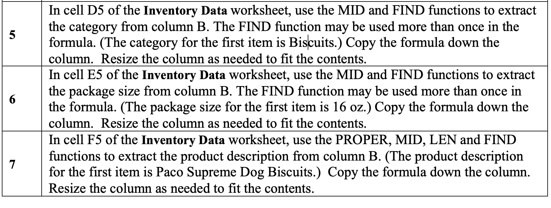 Solved In cell D5 of the Inventory Data worksheet, use the | Chegg.com