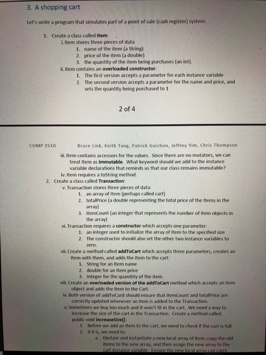 Solved How to make this java program? It has three classes | Chegg.com