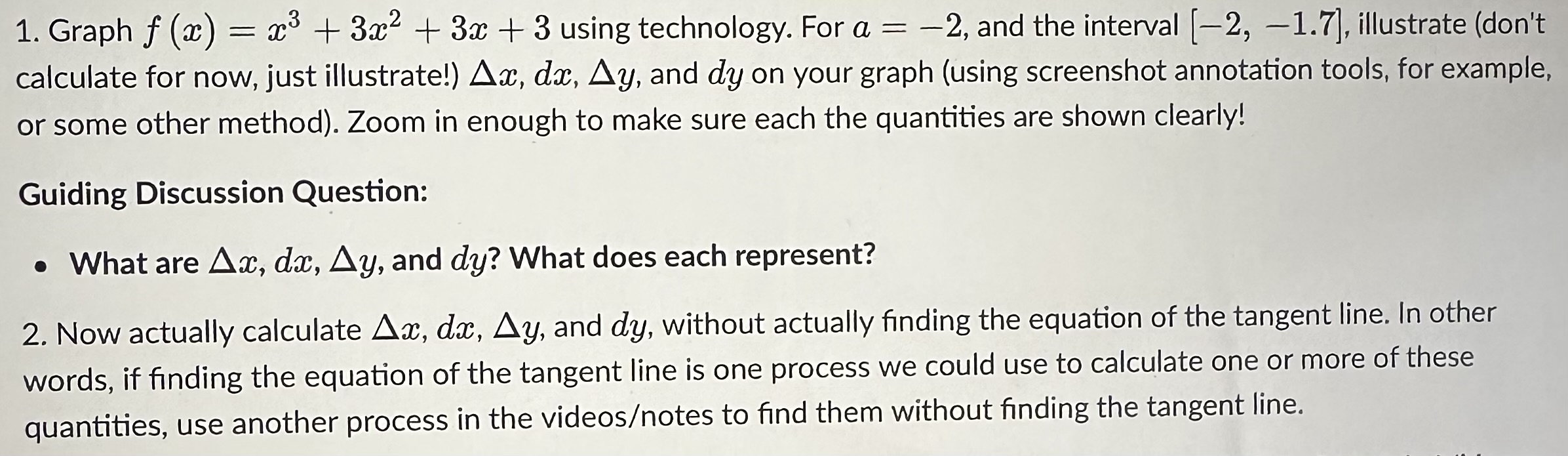 Solved 1. Graph f(x)=x3+3x2+3x+3 using technology. For a=−2, | Chegg.com