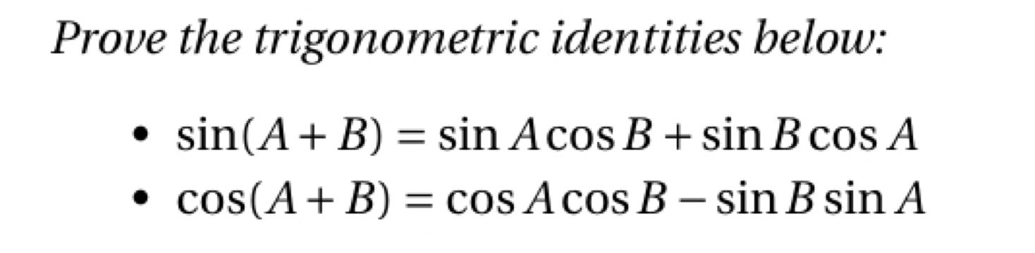 Solved Prove the Trigonometric identities for the Sine/Cos | Chegg.com